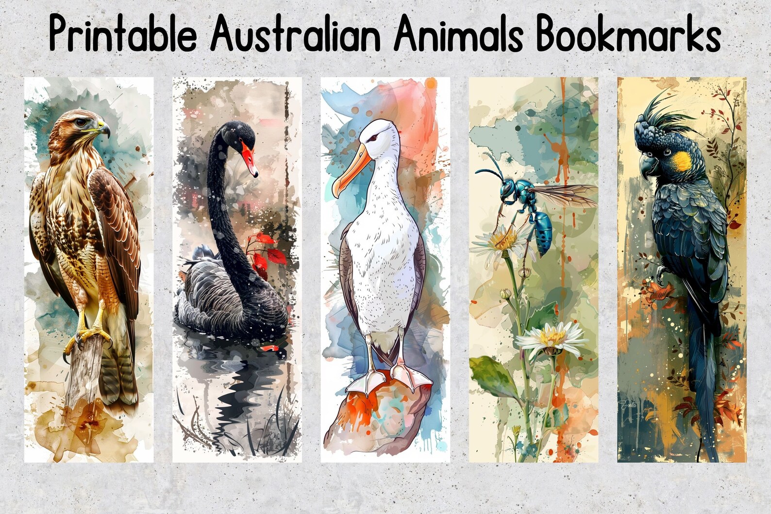50 Australian Animals Printable Bookmarks, Birds Digital Download ...