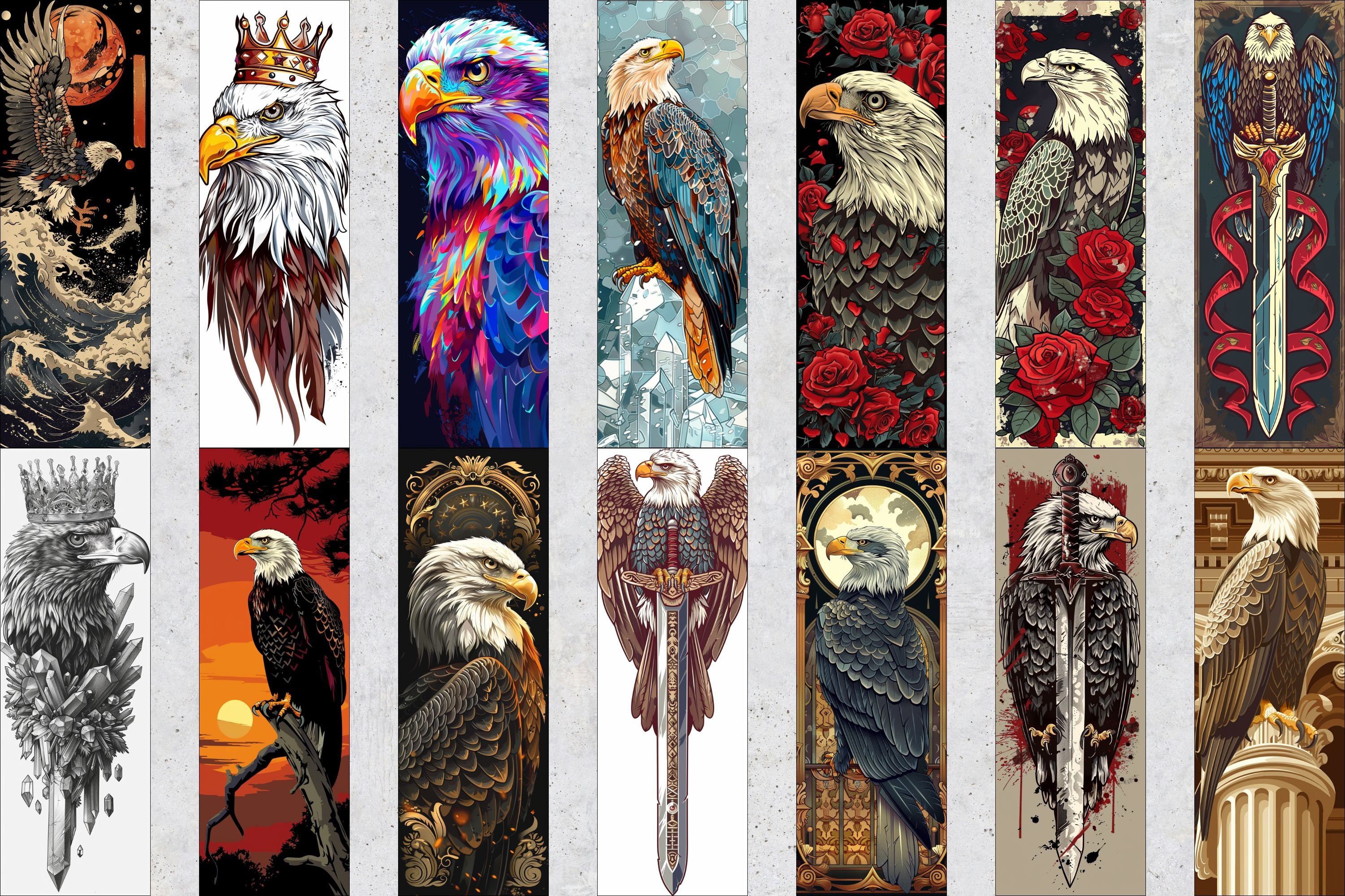 50 Wild Eagle Printable Bookmarks, Eagle Download Bookmark Sheets ...