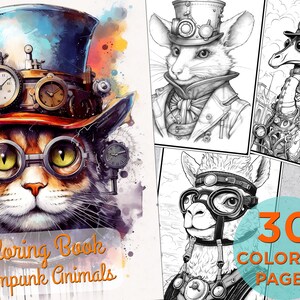 30 Steampunk Animals Coloring Pages, Steampunk Adults Printable ...