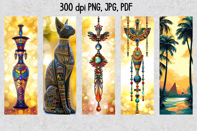 55 Egyptian Art Printable Bookmarks, Historical Digital Download ...