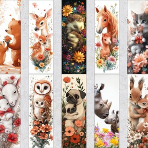 50 Mother's Day Printable Bookmarks, Mother and Baby Digital Bookmark ...