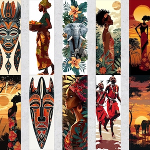 50 African Arts Printable Bookmarks, African Digital Download Bookmark ...