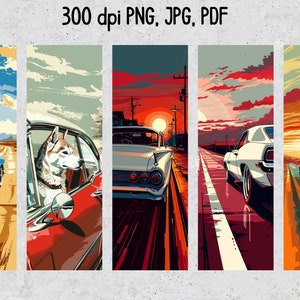 50 Car Printable Bookmarks, Car Digital Download Bookmark Sheets ...