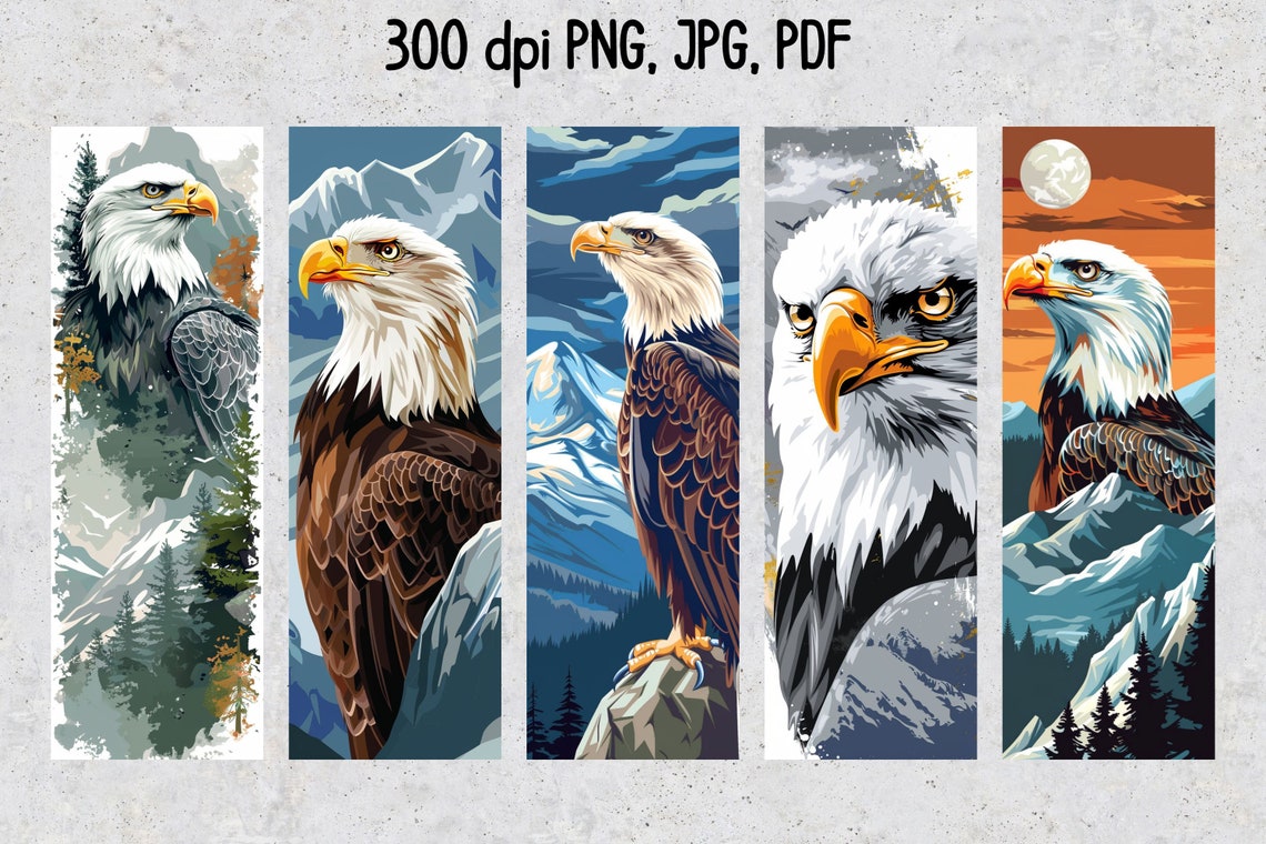 50 Wild Eagle Printable Bookmarks, Eagle Download Bookmark Sheets ...