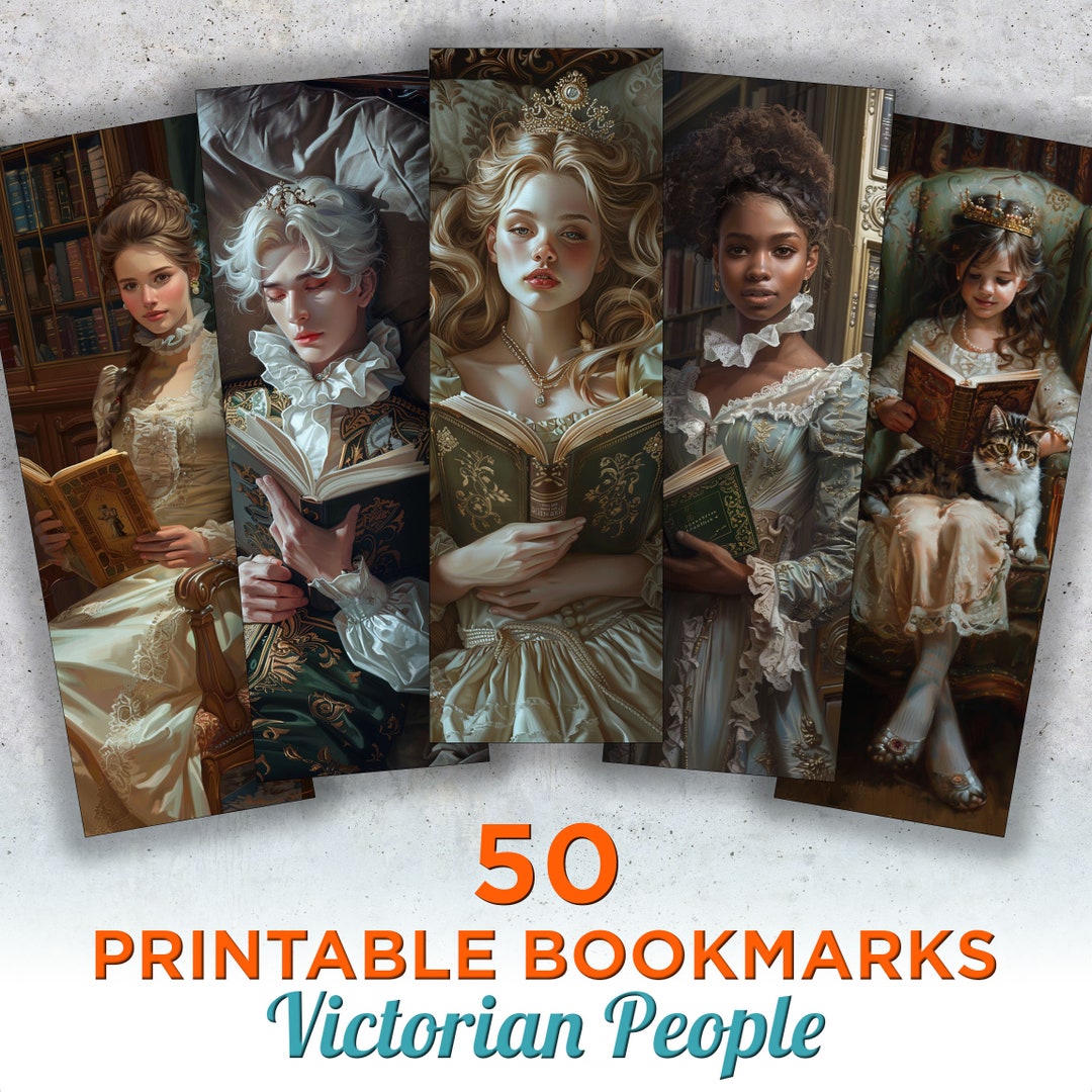 50 People in Victorian Style Printable Bookmarks, Digital Download ...