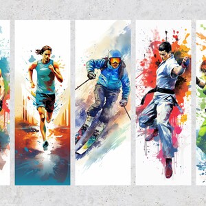 40 Sports Printable Bookmarks, Sport Digital Download Bookmark Sheets ...