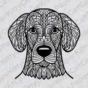 5 Labrador Retriever SVG Bundle, Dog Zentangle Mandala SVG, Set of Dog ...