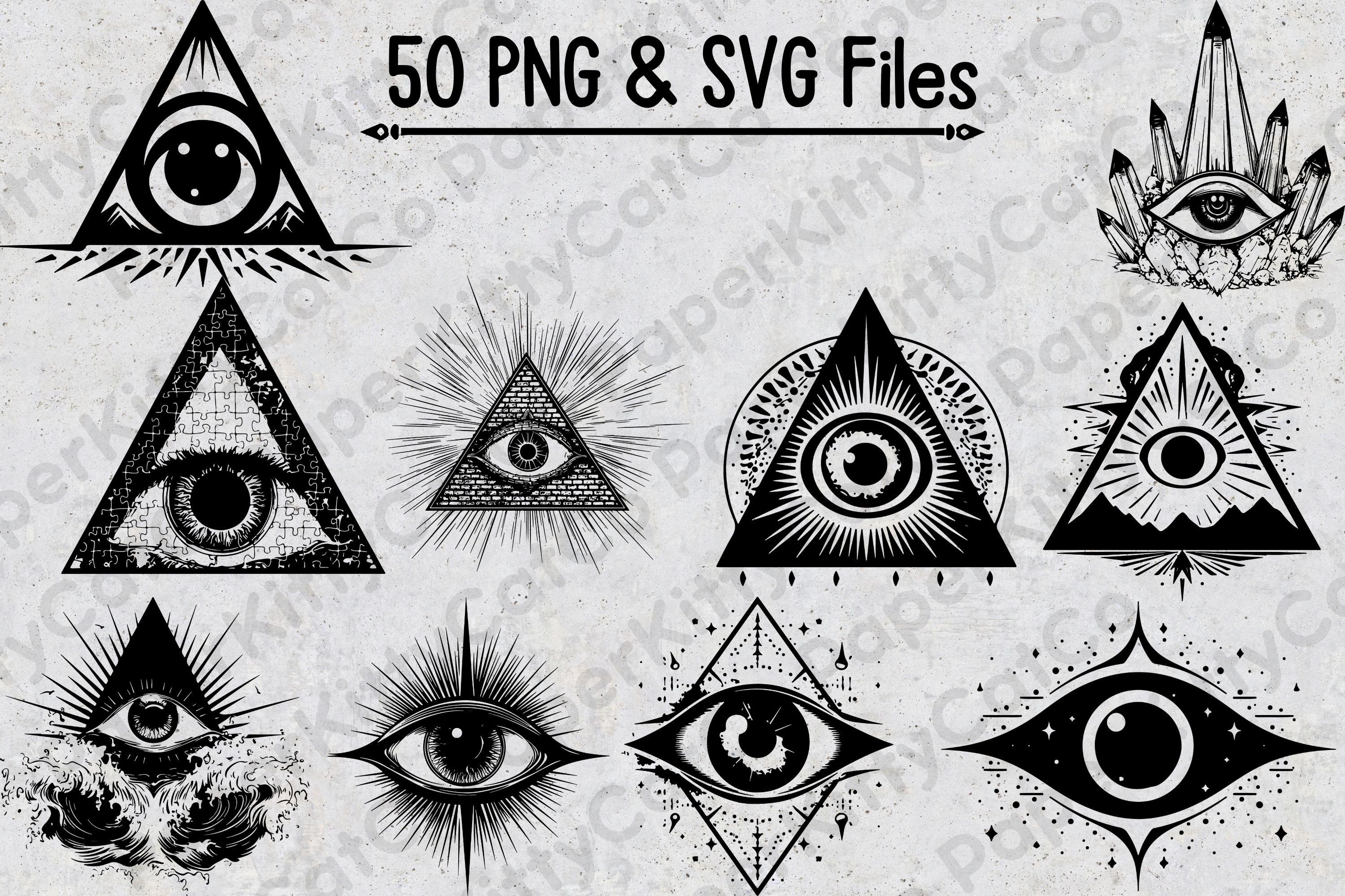 50 All-seeing Eye PNG & SVG Bundle, SVG Silhouettes Sublimation ...