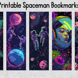 50 Astronaut Printable Bookmarks, Spaceman Digital Download Bookmark ...