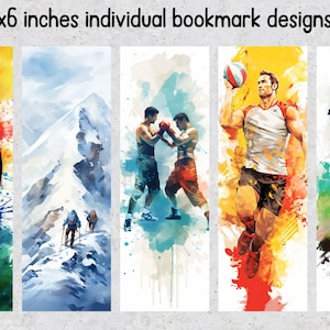 40 Sports Printable Bookmarks, Sport Digital Download Bookmark Sheets ...