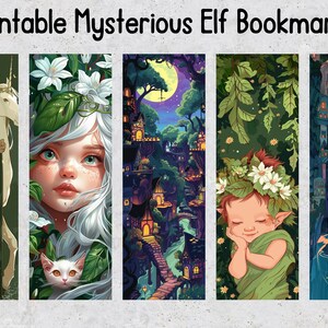 50 Mysterious Elves Printable Bookmarks, Elf Digital Download Bookmark ...