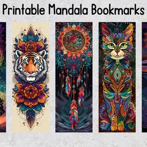 50 Mandala Printable Bookmarks, Mandala Digital Download Bookmark ...