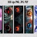 50 Anime Eye Printable Bookmarks, Anime Digital Download Bookmark ...
