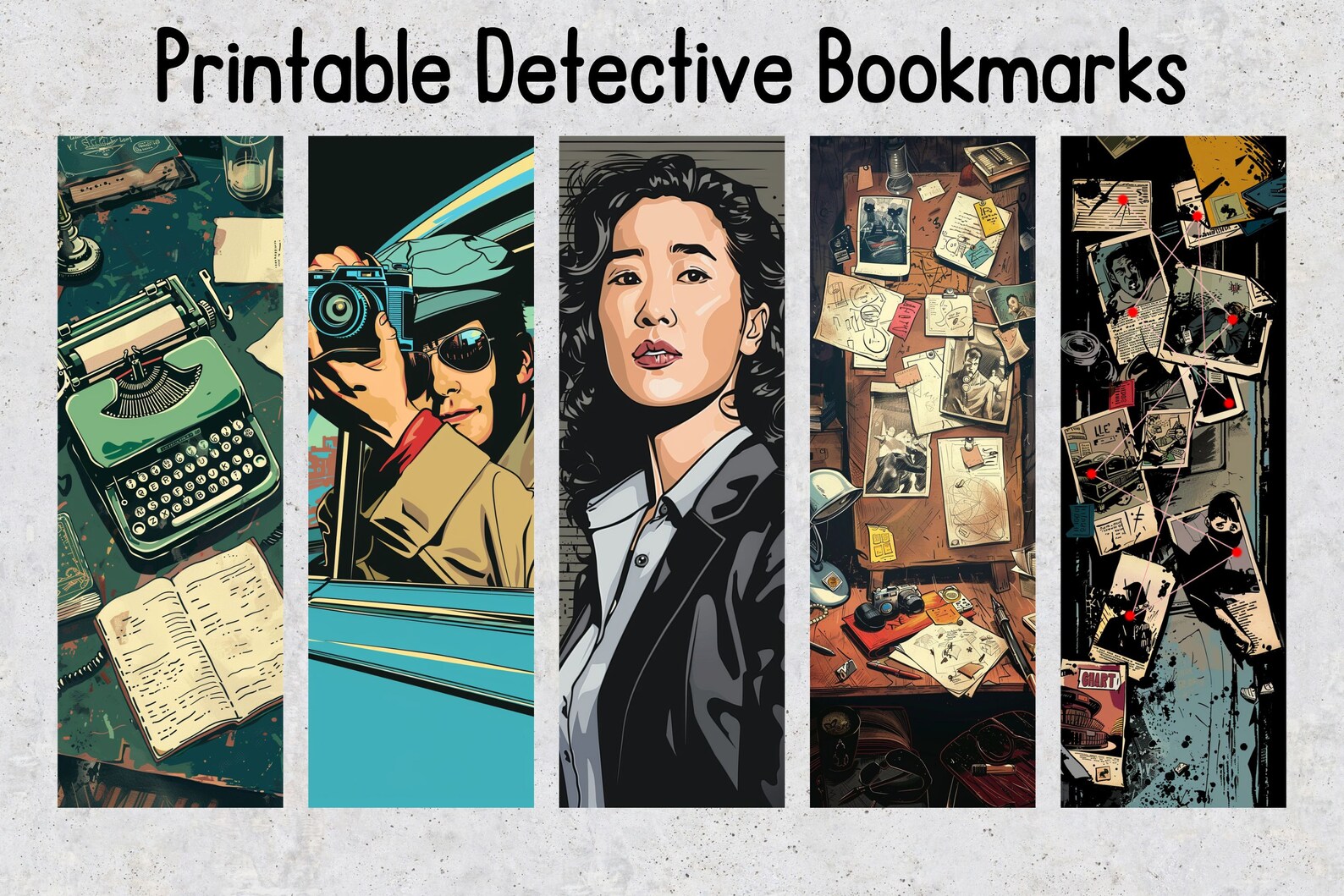 35 Detectives & Spies Printable Bookmarks, Digital Download Bookmark ...