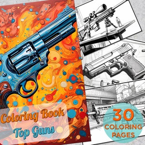 30 Top Gun Coloring Pages, Printable Automatic Gun Rifle Pistol ...