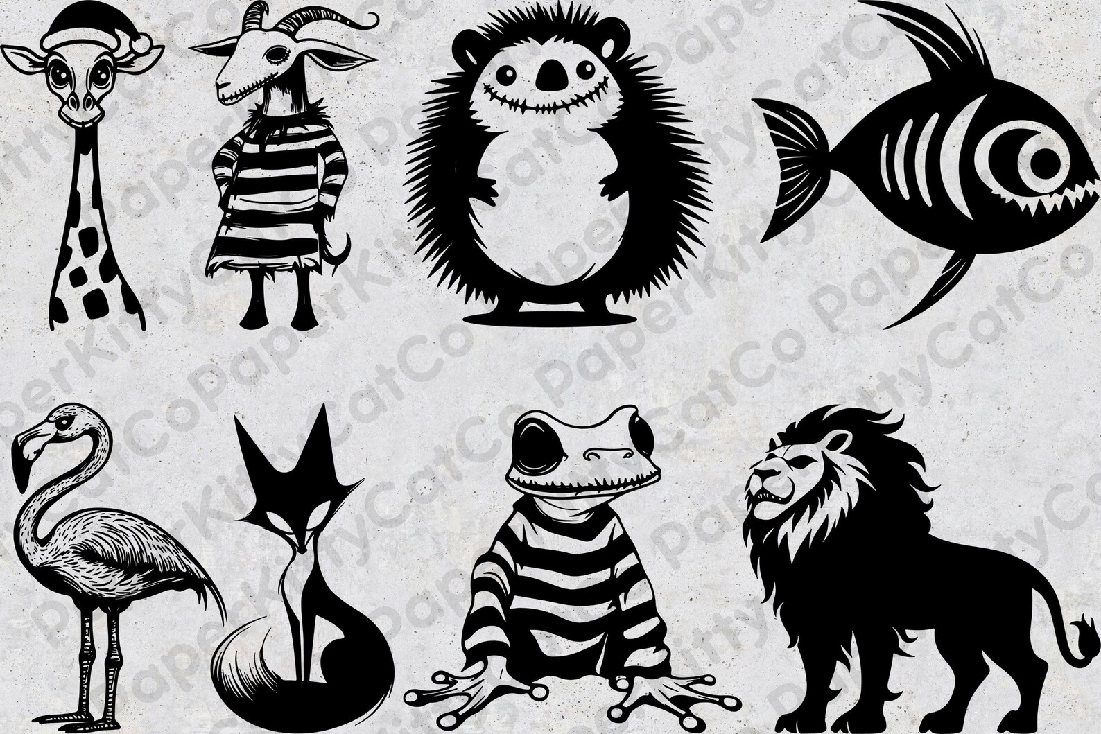50 Nightmare Animals PNG & SVG Bundle, SVG Silhouettes Sublimation, Fun ...