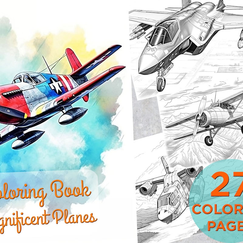 Jet Fighter Coloring Book - Etsy