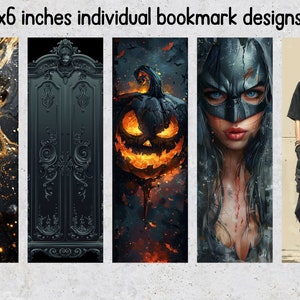 50 Total Black Printable Bookmarks, Black Digital Download Bookmark ...