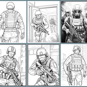 36 SWAT Coloring Pages, Adults Printable Army Forces Coloring Book ...