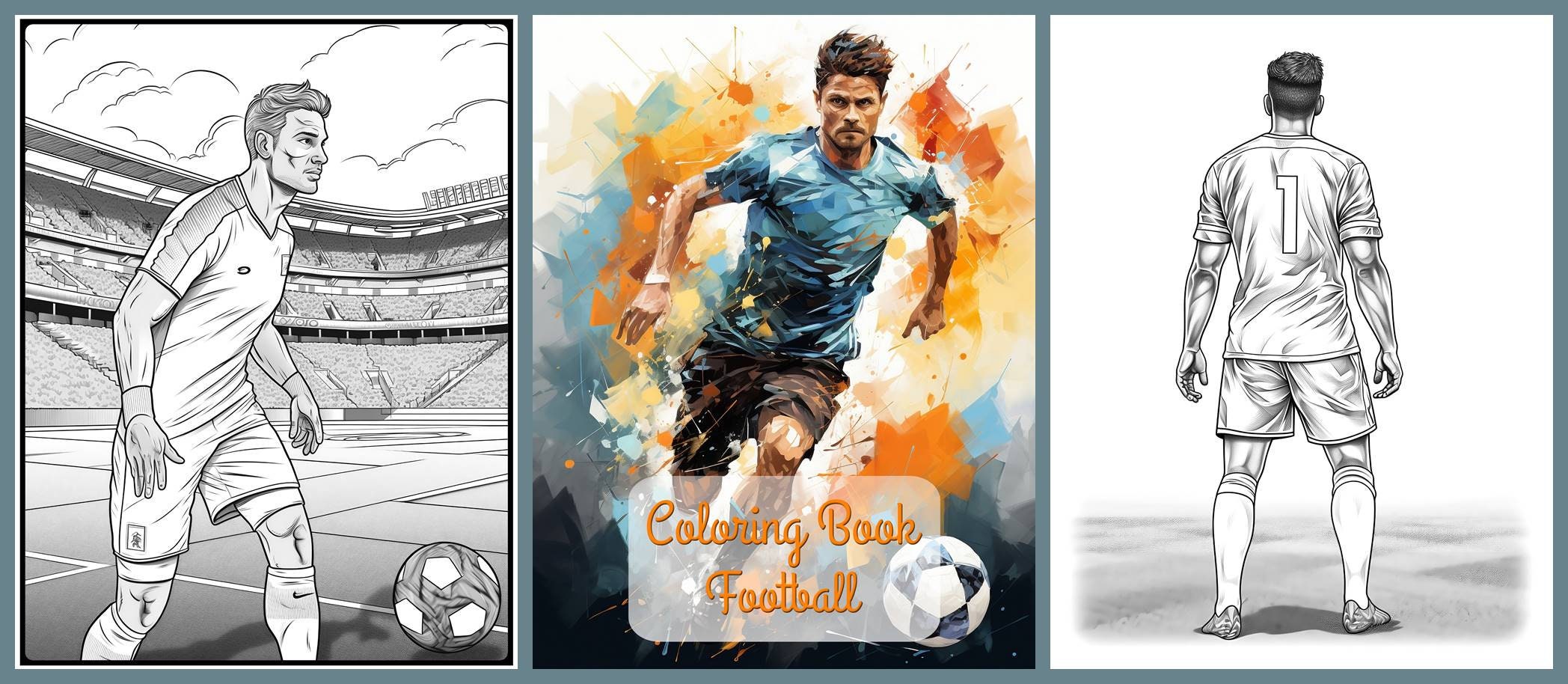 32 Football Coloring Pages, Football Adults Printable Grayscale ...