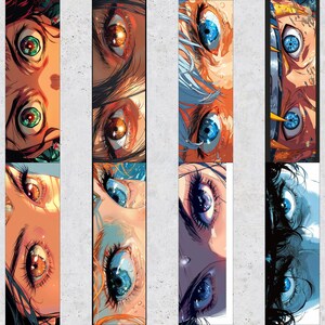 50 Anime Eye Printable Bookmarks, Anime Digital Download Bookmark ...