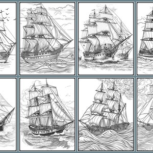 60 Sailing Ship Coloring Pages, Printable Coloring Book With Sailing ...
