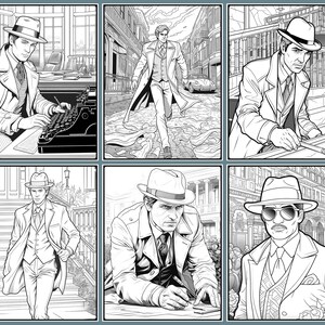 40 Detective Coloring Pages, Crime Detective Printable Grayscale ...