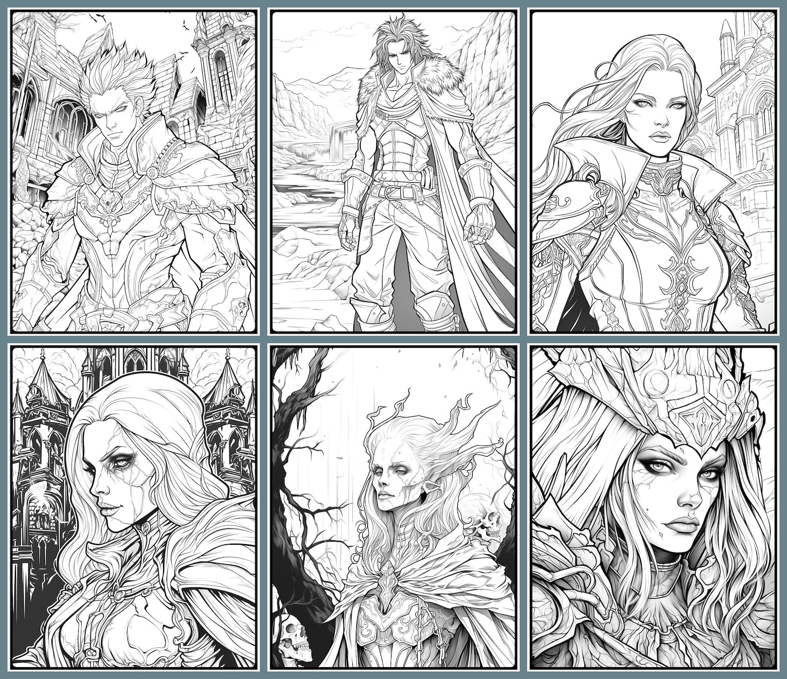 40 Necromancers Coloring Pages, Necromancer Printable Grayscale ...