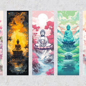 50 Buddhist Printable Bookmarks, Buddhism Digital Download Bookmark ...