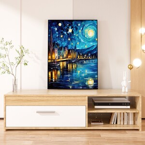 Set of 6 Starry Night Printable Wall Arts, Starry Night Printable Art ...