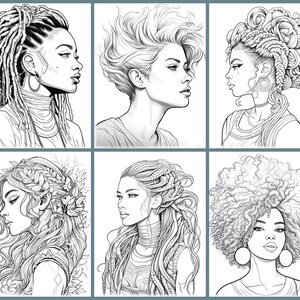 35 Braided Hairstyles Coloring Pages, Braid Printable Grayscale ...