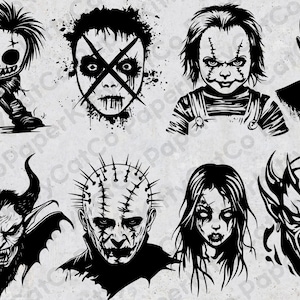 40 Horror Movie PNG & SVG Bundle, Horror SVG Silhouettes Sublimation ...