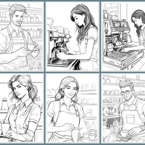 26 Barista and Coffee Coloring Pages, Barista and Coffee Printable ...