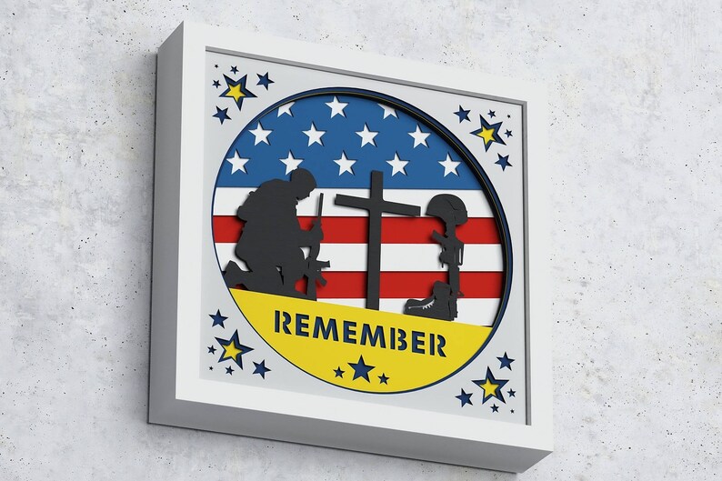 Memorial Day Shadow Box Memorial Day SVG Layered Design for - Etsy