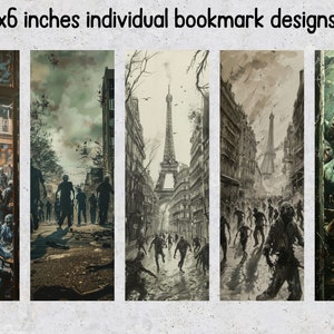 50 Zombie Apocalypse Printable Bookmarks, Horror Digital Bookmark ...