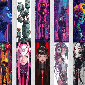 50 Cyberpunk Printable Bookmarks, Cyberpunk Digital Download Bookmark ...