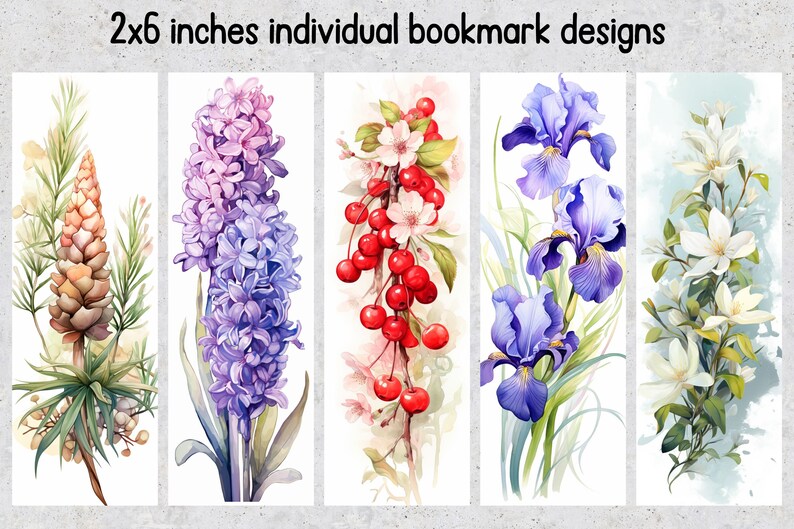 50 Botanical Printable Bookmarks, Botanical Digital Download Bookmark ...