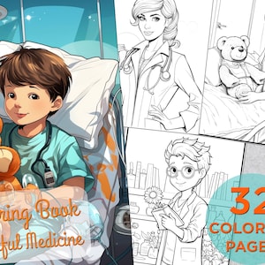 32 Cheerful Medicine Coloring Pages, Children Printable Nurse and ...