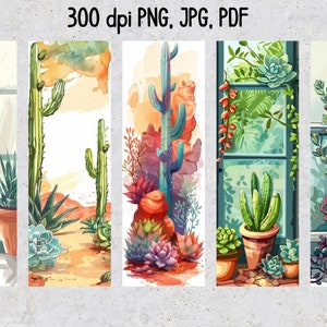 50 Cacti and Succulent Printable Bookmarks, Digital Download Bookmark ...