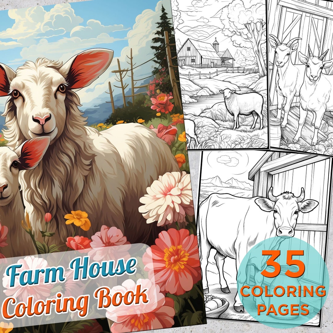 35 Farm House Coloring Pages, Adults Printable Rancho Coloring Book ...
