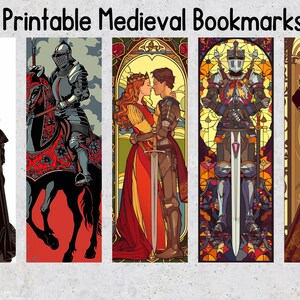 50 Medieval Printable Bookmarks, Fairy Tale Digital Download Bookmark ...