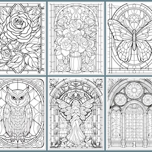 36 Stained Glass Coloring Pages, Stained Glass Windows Printable ...