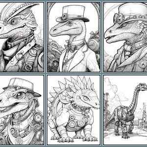 55 Steampunk Dinosaurs Coloring Pages, Printable Dinosaur Coloring ...