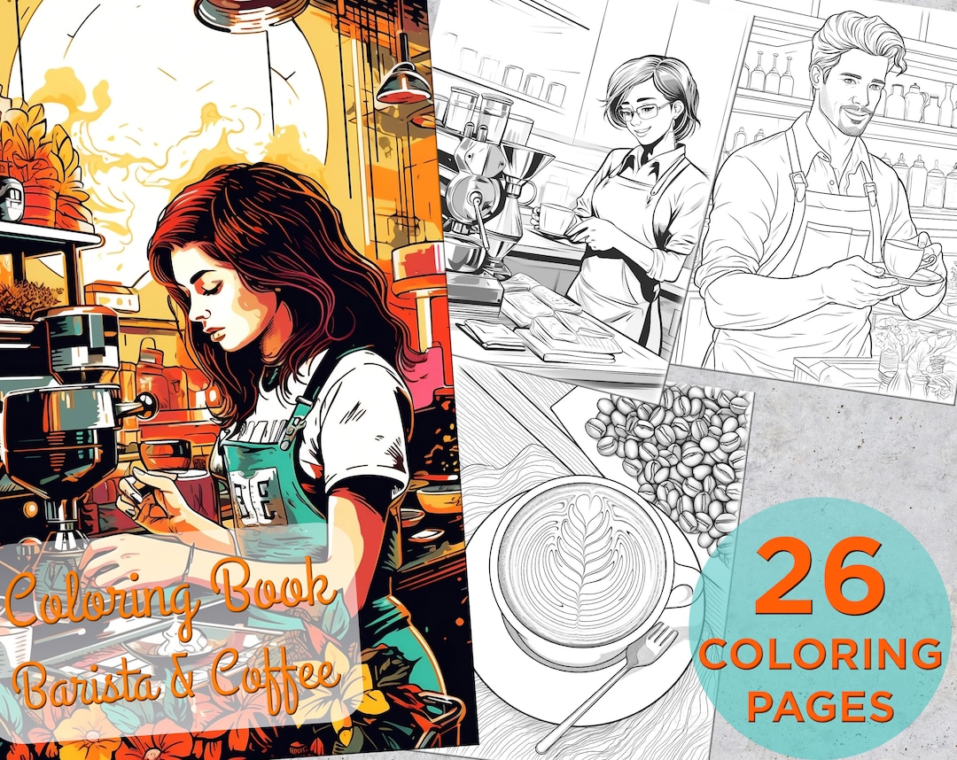 26 Barista and Coffee Coloring Pages, Barista and Coffee Printable ...