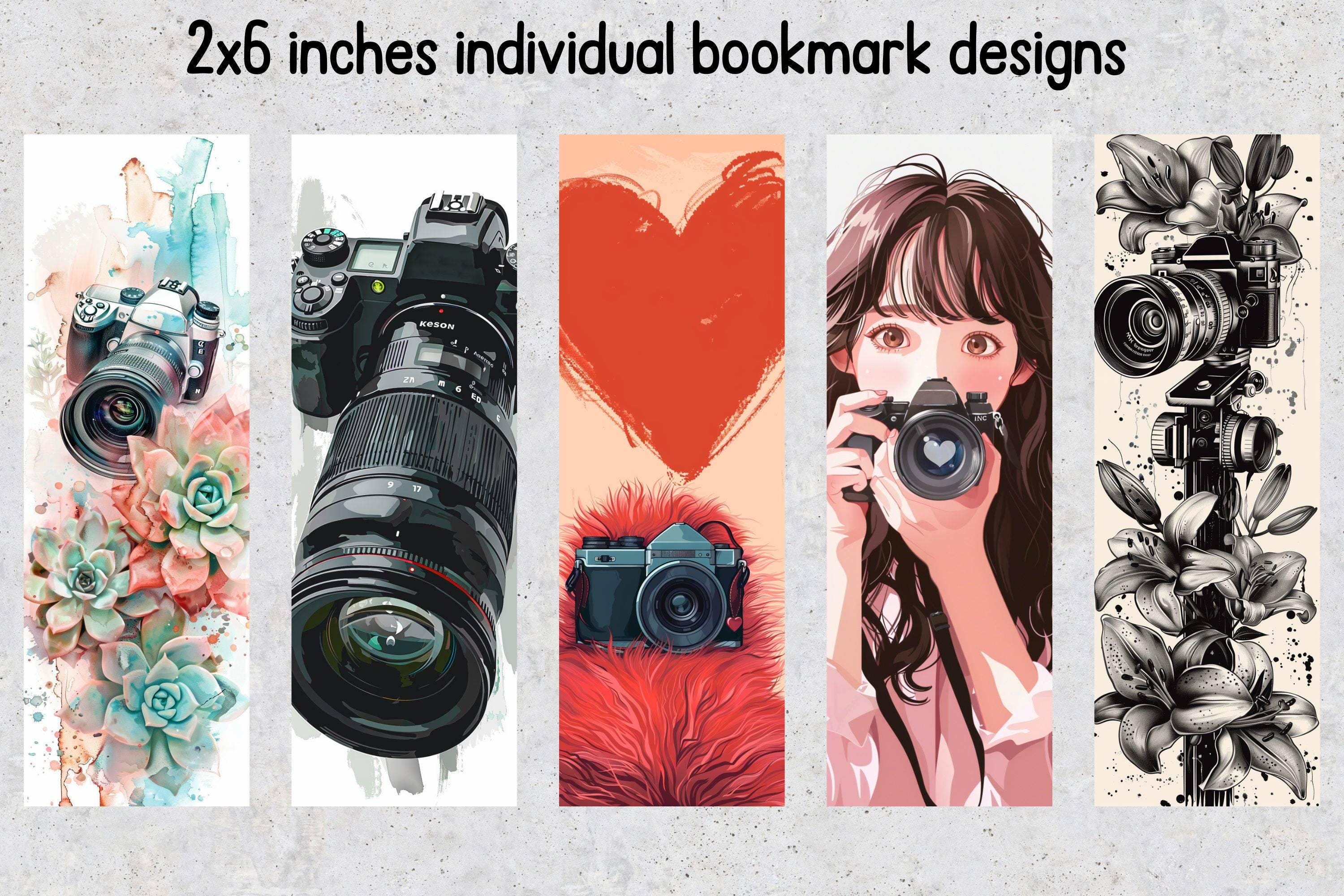 50 Photo Camera Printable Bookmarks, Camera Digital Download Bookmark ...