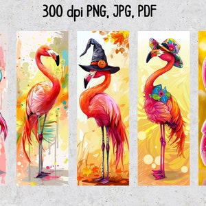 55 Flamingo Printable Bookmarks, Flamingo Digital Download Bookmark ...