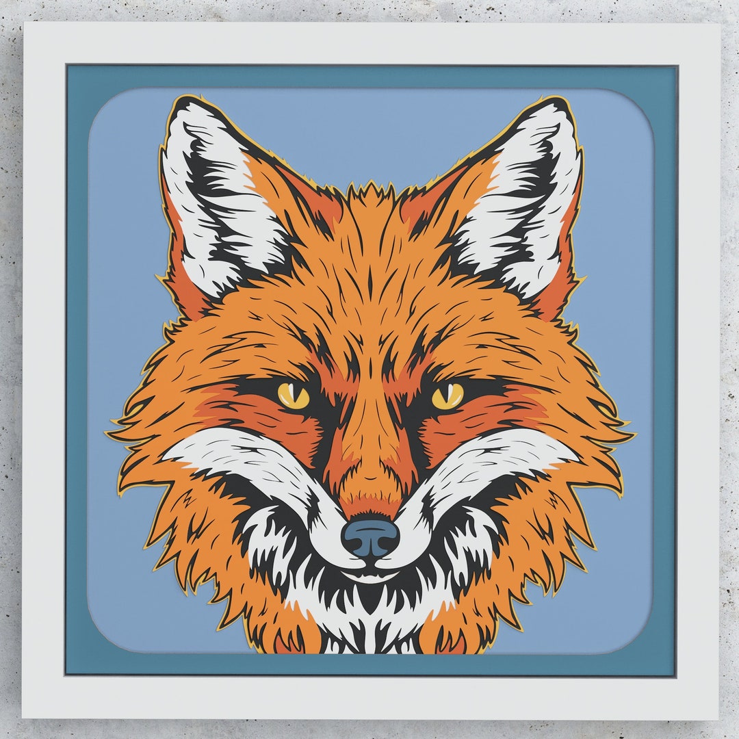 Fox Shadow Box, Fox Head SVG Layered Lightbox Design for Cricut ...