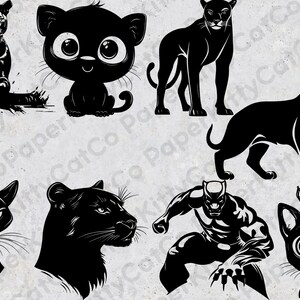 50 Panther PNG & SVG Bundle, Black Panther SVG Silhouettes Sublimation ...