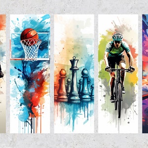 40 Sports Printable Bookmarks, Sport Digital Download Bookmark Sheets ...