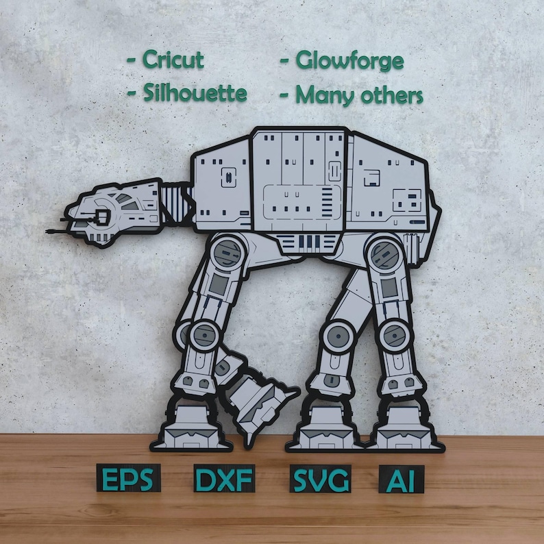 AT-AT Star War Layered Design for Laser and Paper Cutting, Star War ...